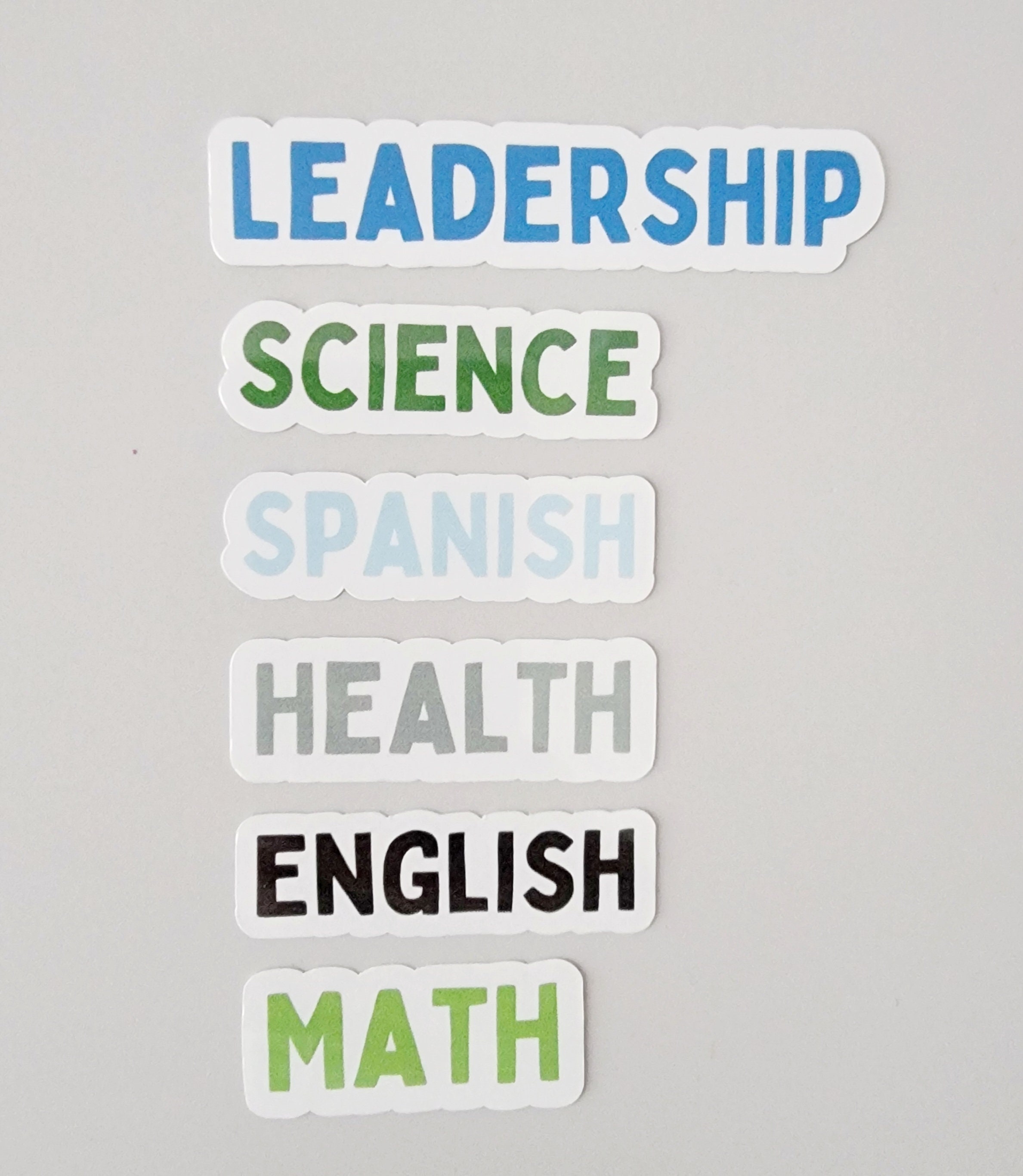 High School Subject Laminated Stickers, Notebook Lables, Divider ...