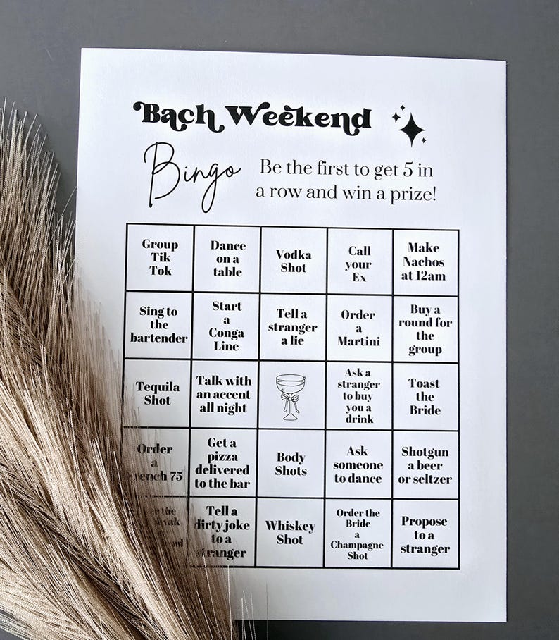 Bachelorette Party Game, Bachelorette Bingo Game, Printable Bach Game ...