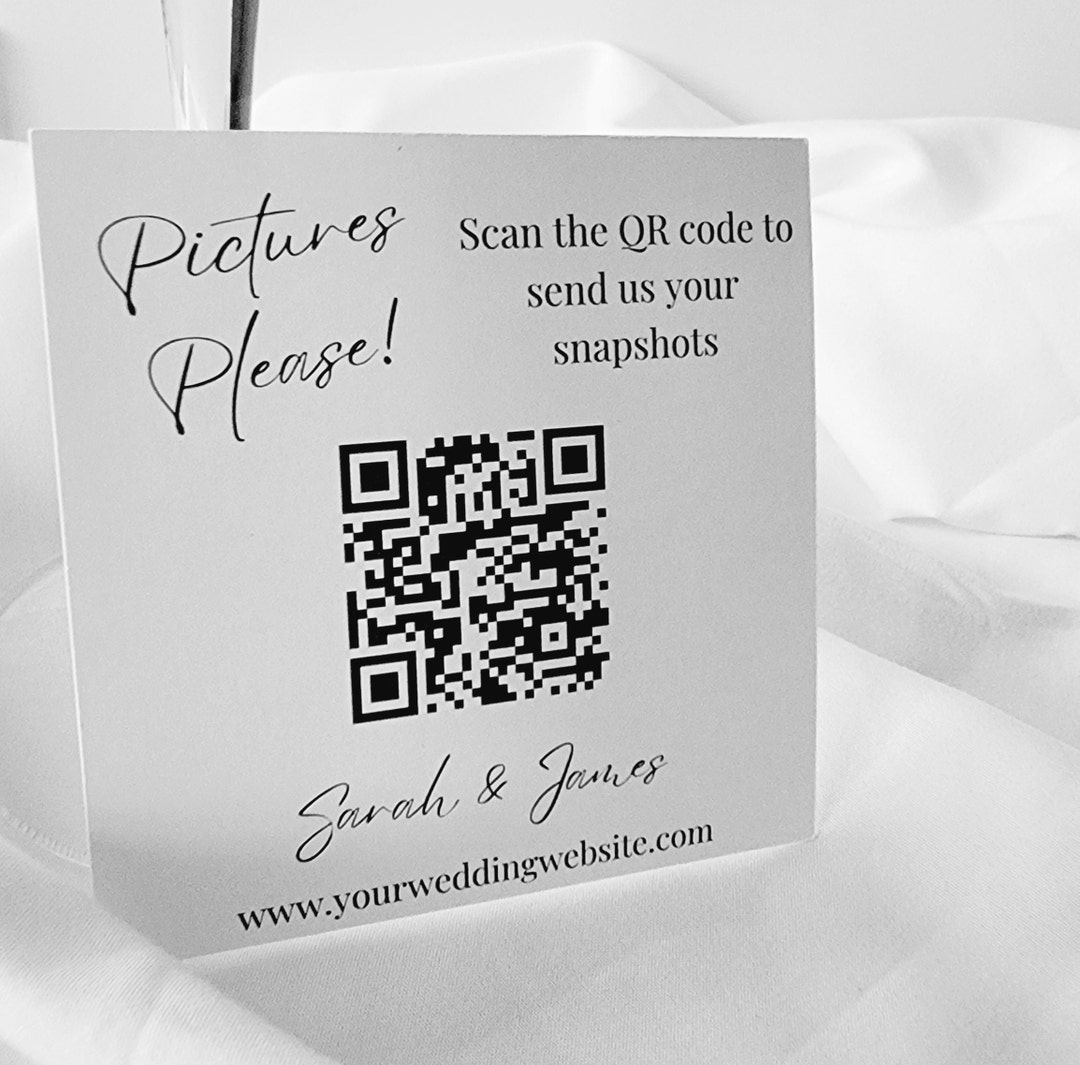 Wedding QR Code Sign, QR Code Card for Wedding, Wedding Photos QR Card ...