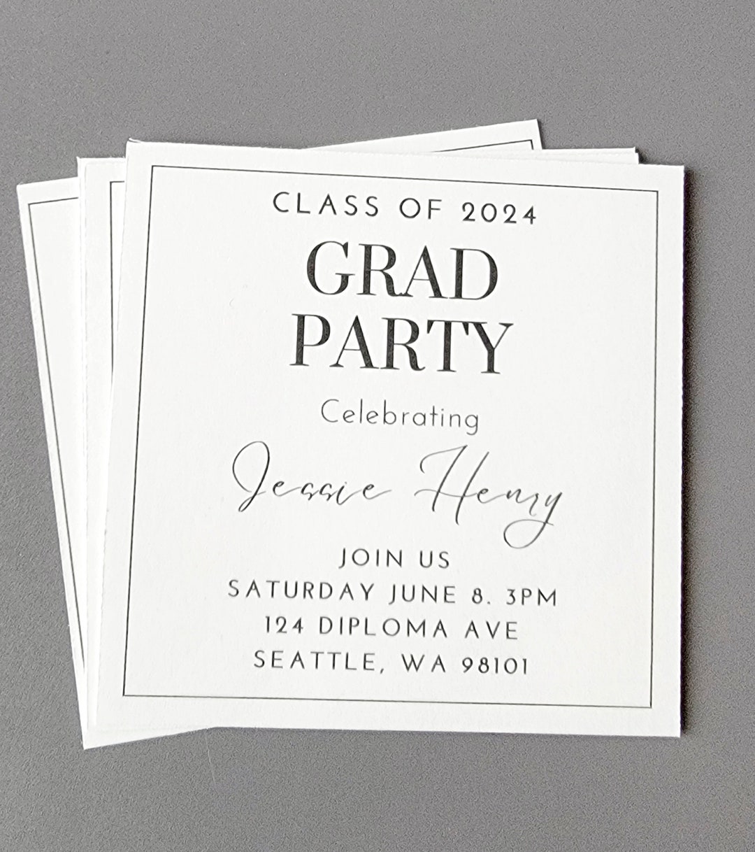 Classic Square Grad Party Inserts, Custom Graduation Details ...