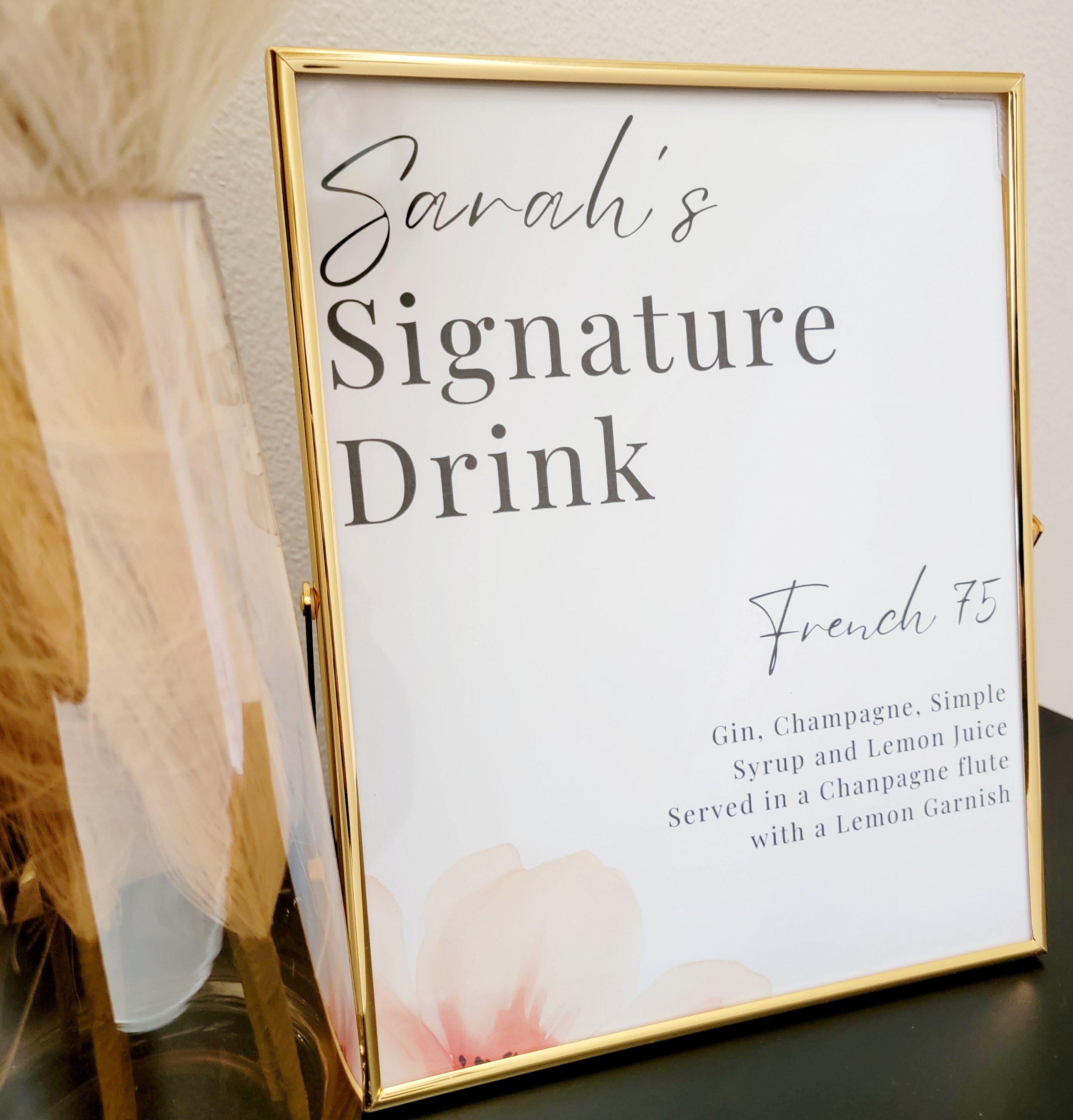 Signature Drink Sign, Printable Bridal Shower Bar Menu, Wedding Drink ...