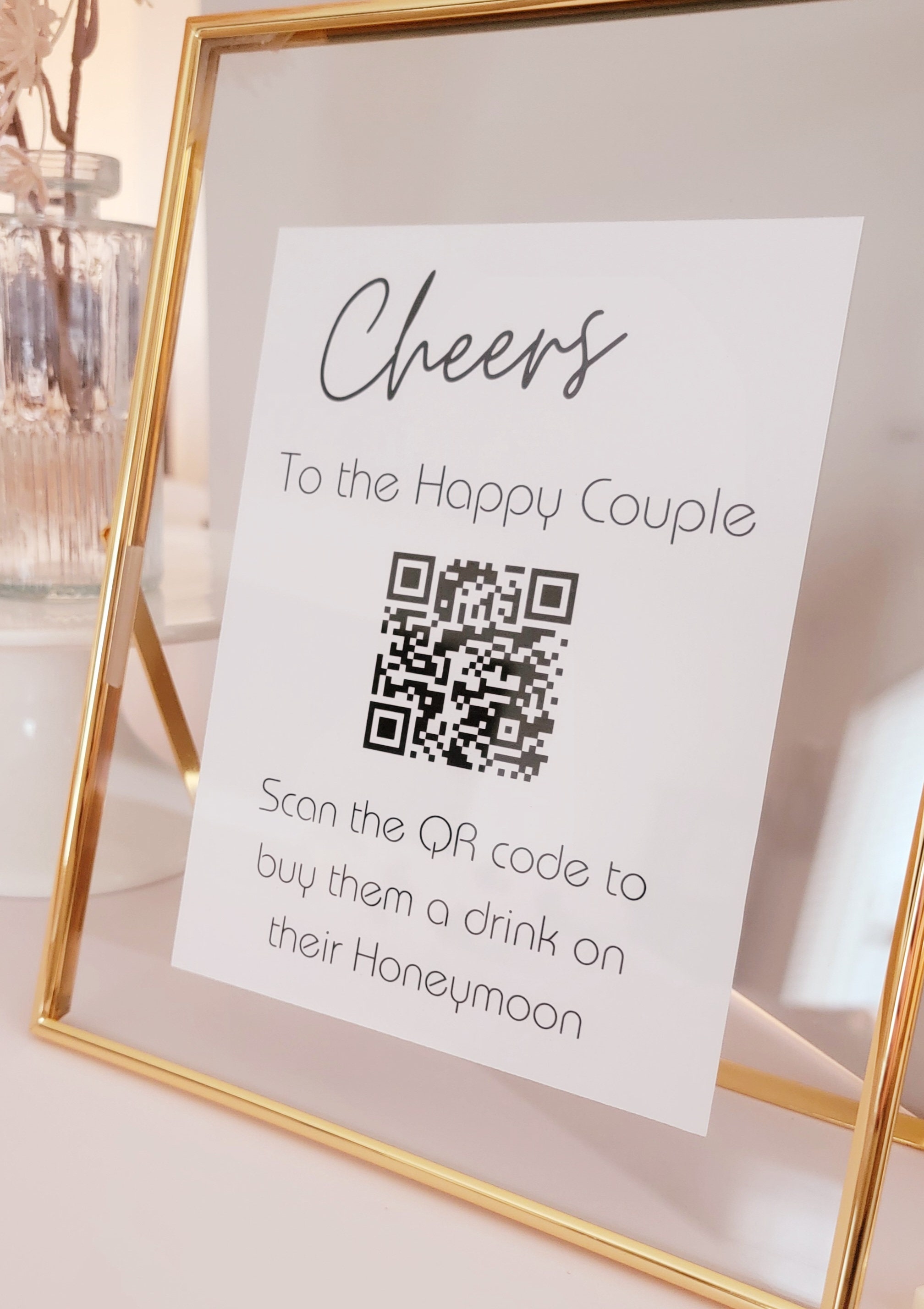 QR Code Wedding Sign, 5x7 Wedding Sign, Bridal Shower Decor, Wedding ...