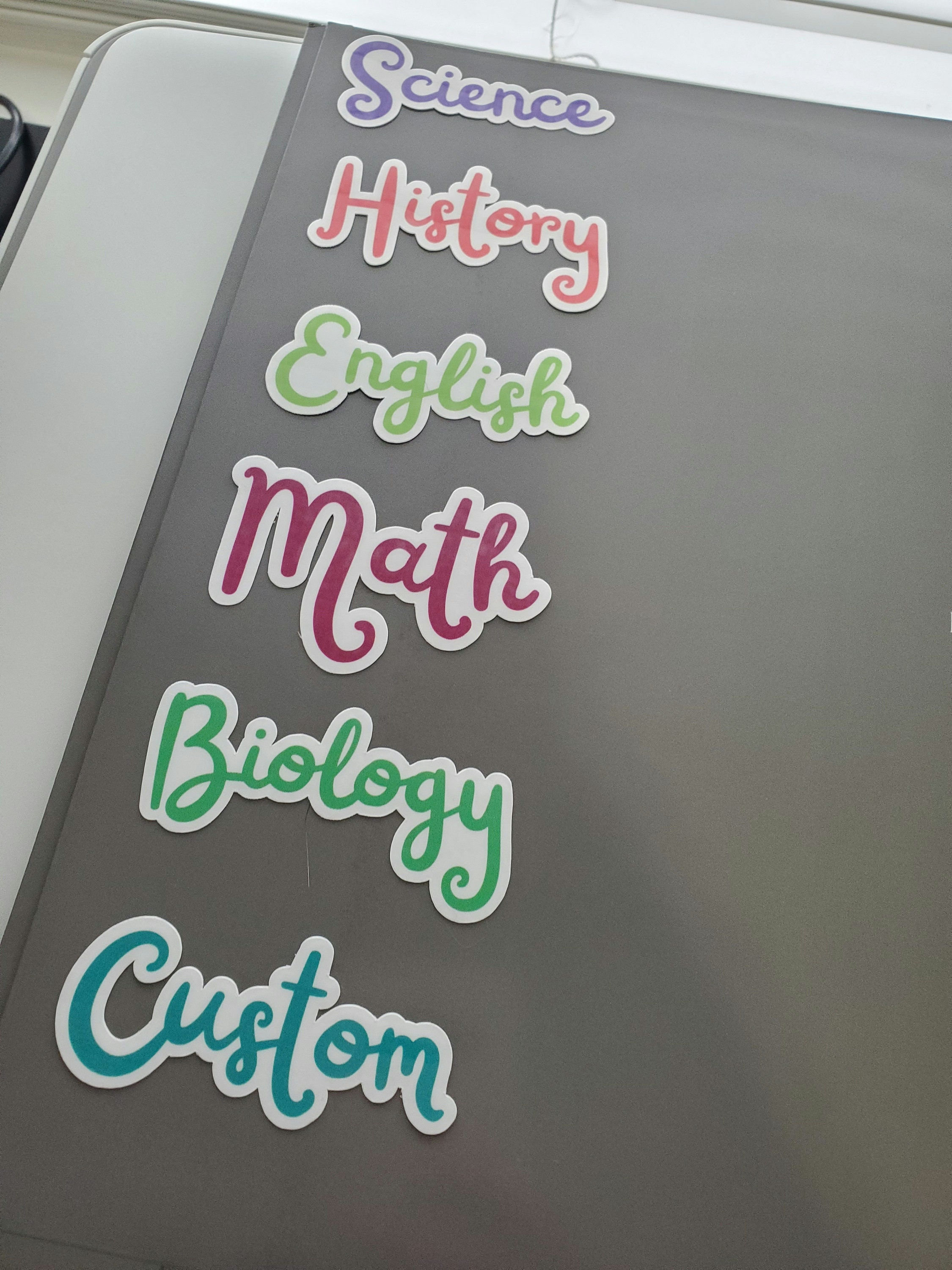 High School Subject Laminated Stickers, Notebook Stickers, Divider ...