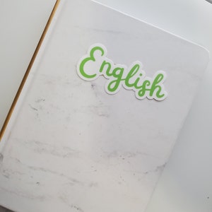 High School Subject Laminated Stickers, Notebook Stickers, Divider ...