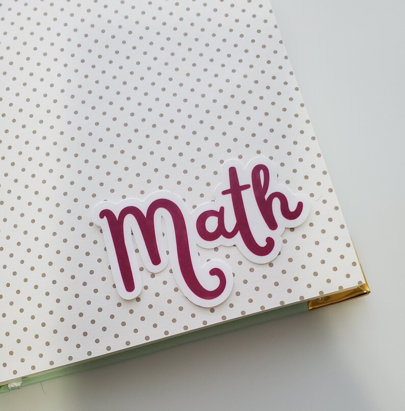 High School Subject Laminated Stickers, Notebook Stickers, Divider ...