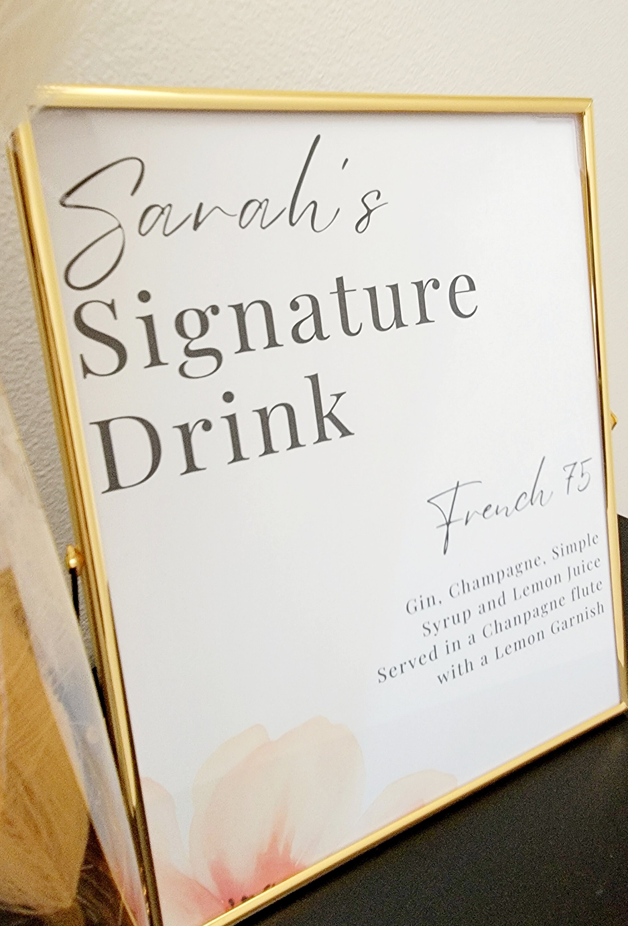 Signature Drink Sign, Printable Bridal Shower Bar Menu, Wedding Drink ...