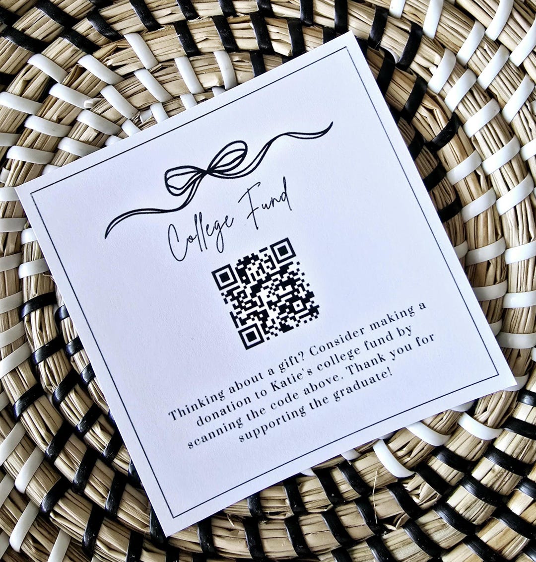 Graduation QR Code Cards, Graduation Announcement Inserts, Bow ...