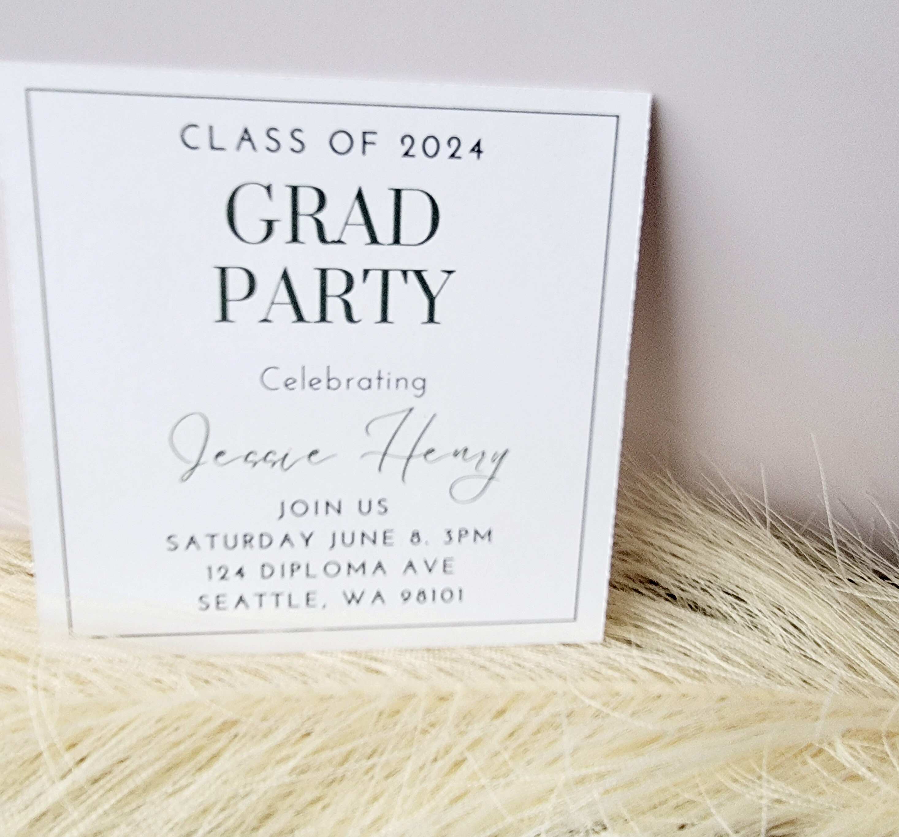 Printable Square Grad Party Inserts, Custom Graduation Details ...
