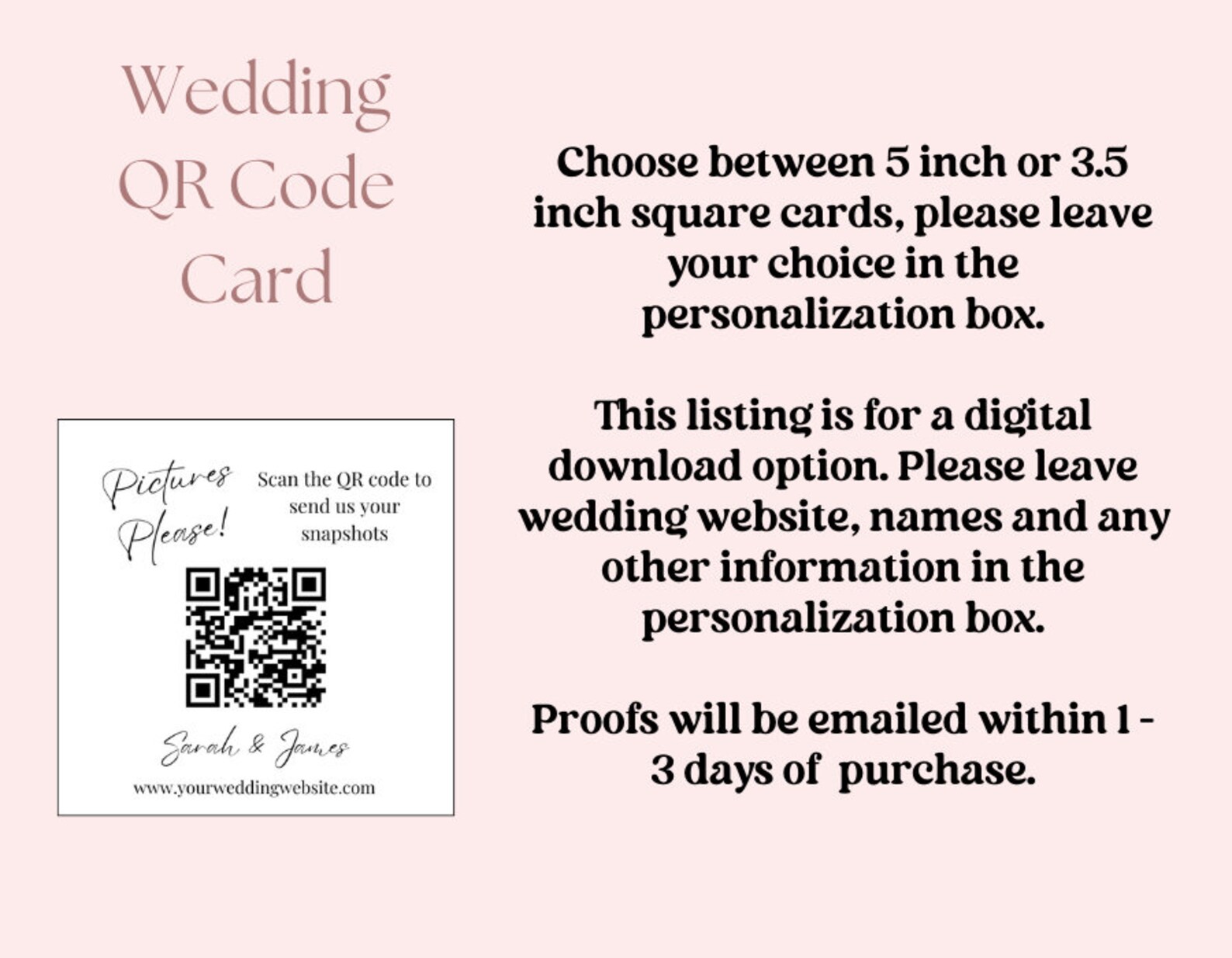 Printable Wedding QR Code Sign, QR Code Card for Wedding, Wedding ...