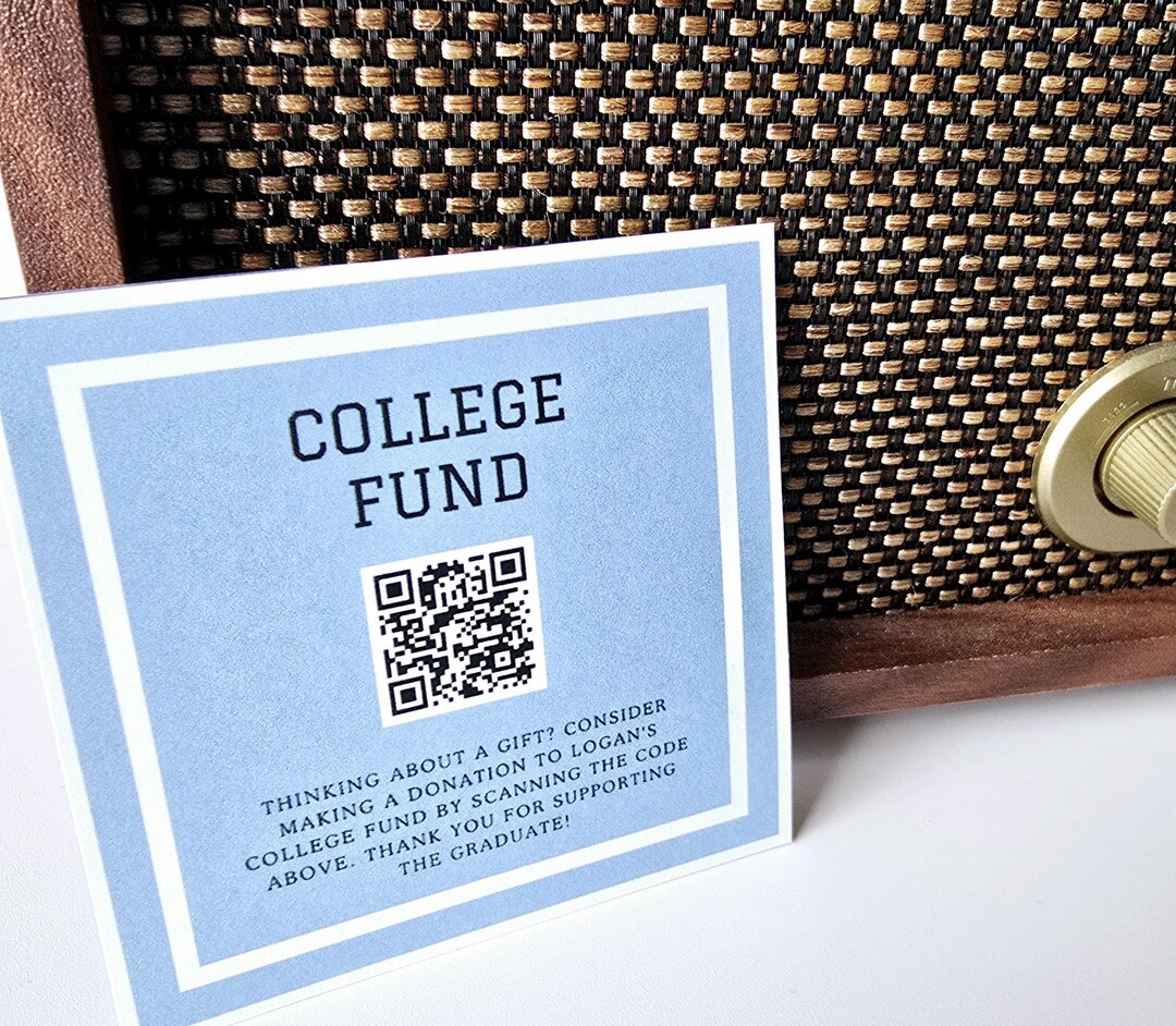 Classic Square Grad Party Inserts, Custom QR Code Card, Graduation ...