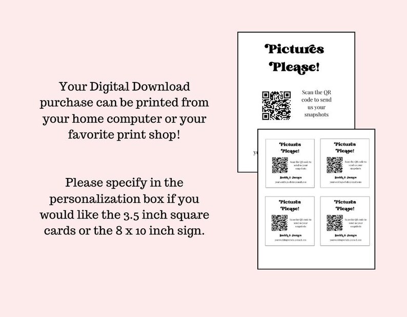Printable Wedding QR Code Sign, QR Code Card for Wedding, Wedding ...