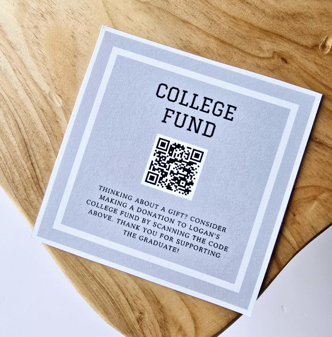 Printable Square Grad Party Inserts, Custom Graduation QR Code ...