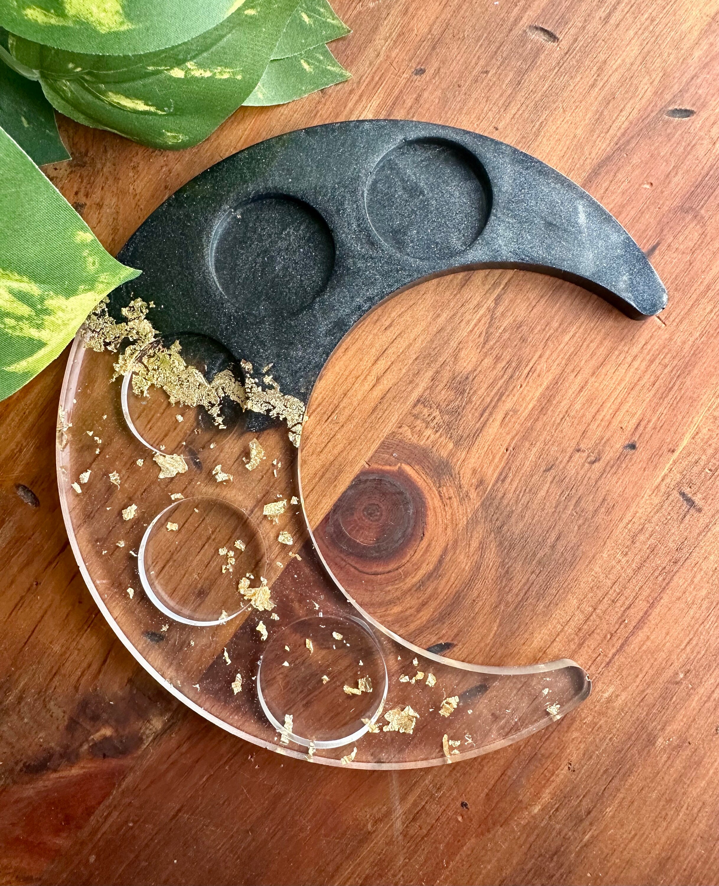 Personalized Moon Shaped Candle Holder, Candle Holder, Spiritual Candle ...