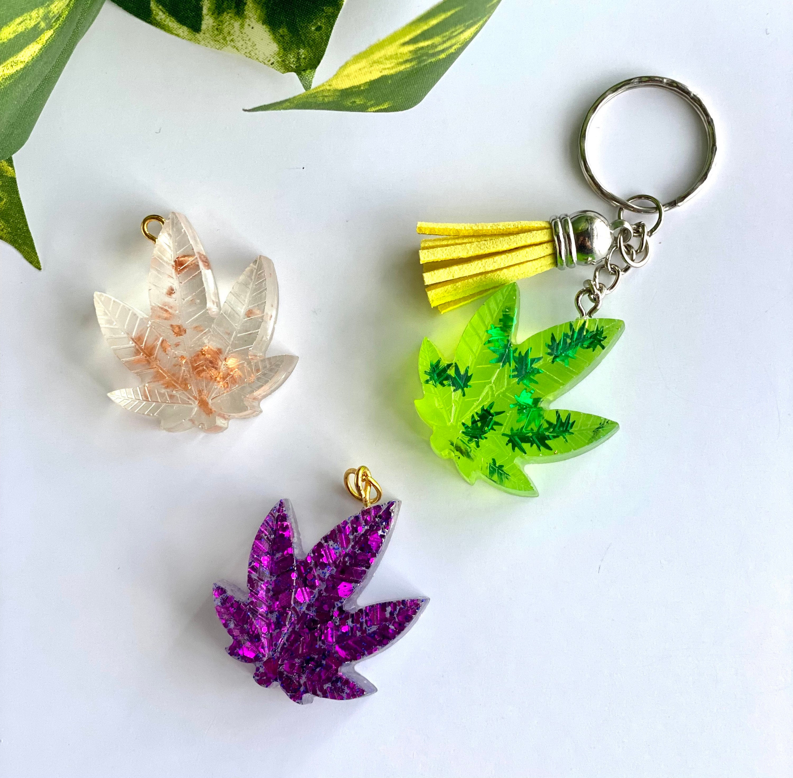 Cannabis Leaf Keychain, Pot Leaf Keychain, Custom Keychain, Marijuana ...