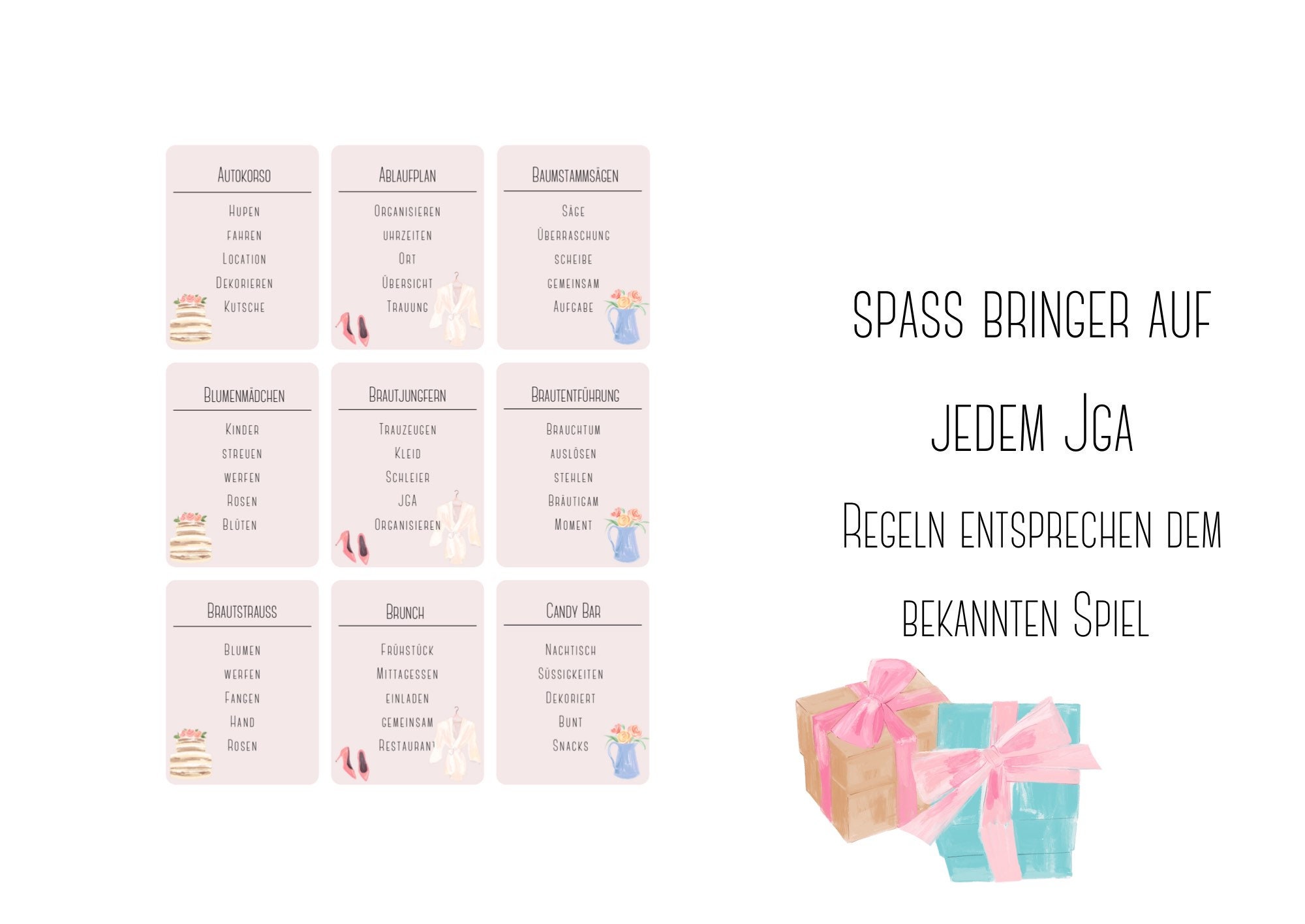 JGA Games Package / Set With 7 JGA Templates to Print Out / - Etsy