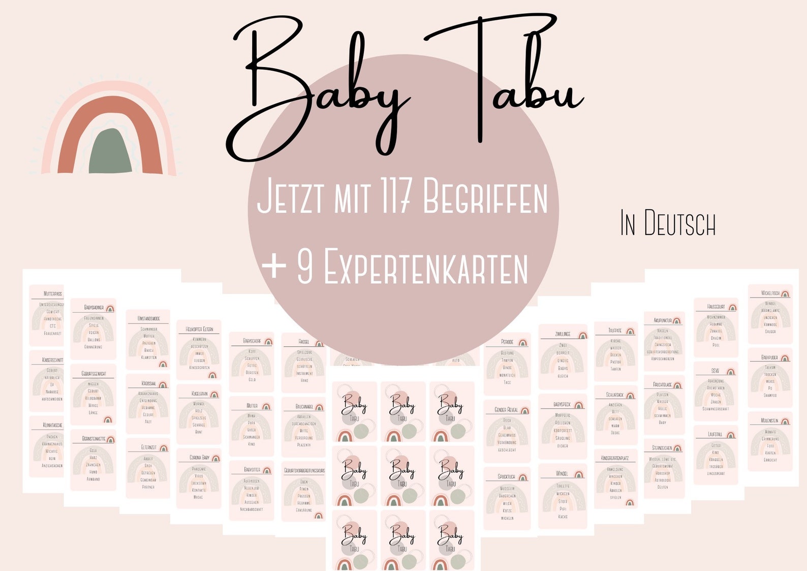Babyparty Tabu Spiel Karten Mit 126 Begriffen Rund Um Geburt - Etsy
