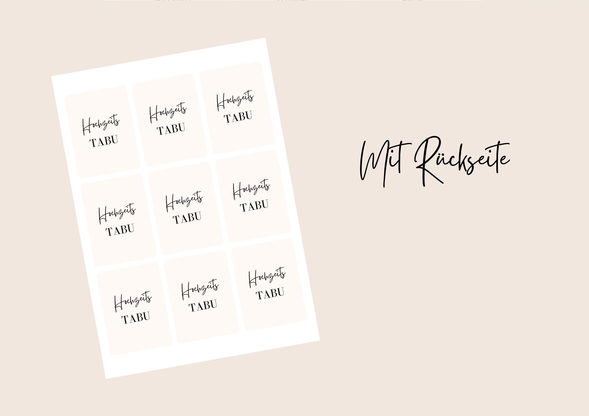 Hochzeits Tabu zum Download und Ausdrucken mit 99 Begriffen für JGA ...