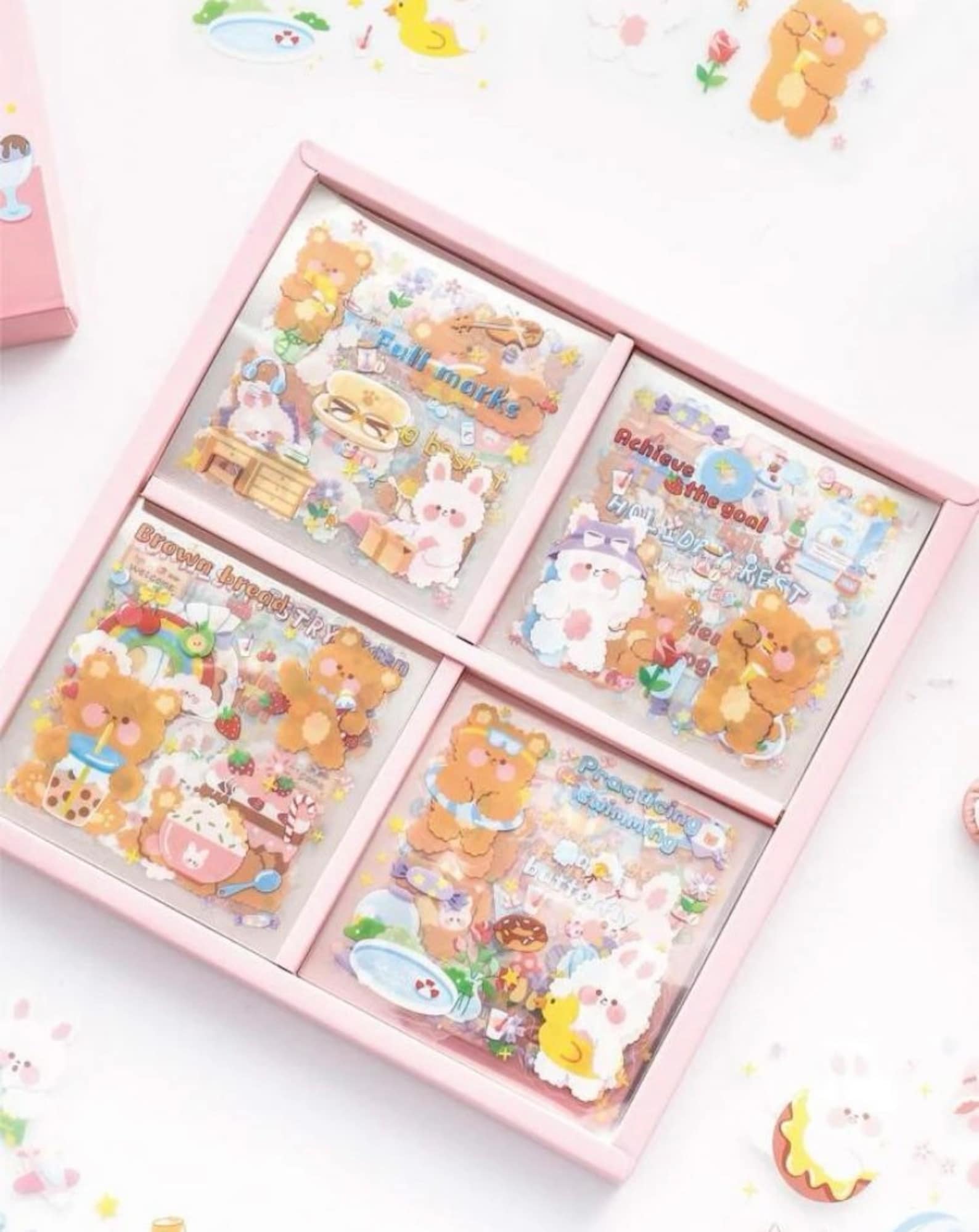 10 Sheets Cute Kawaii Mini Sticker Sheets3x3cute - Etsy