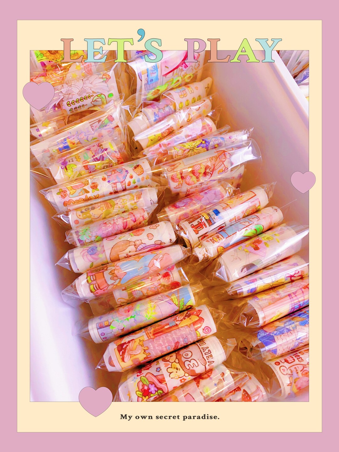 Cute Girly Kawaii Tape Sample Strips 8-28cm Length Each-read ...