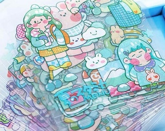 10 Sheets Cute Kawaii Mini Sticker Sheets3x3cute - Etsy