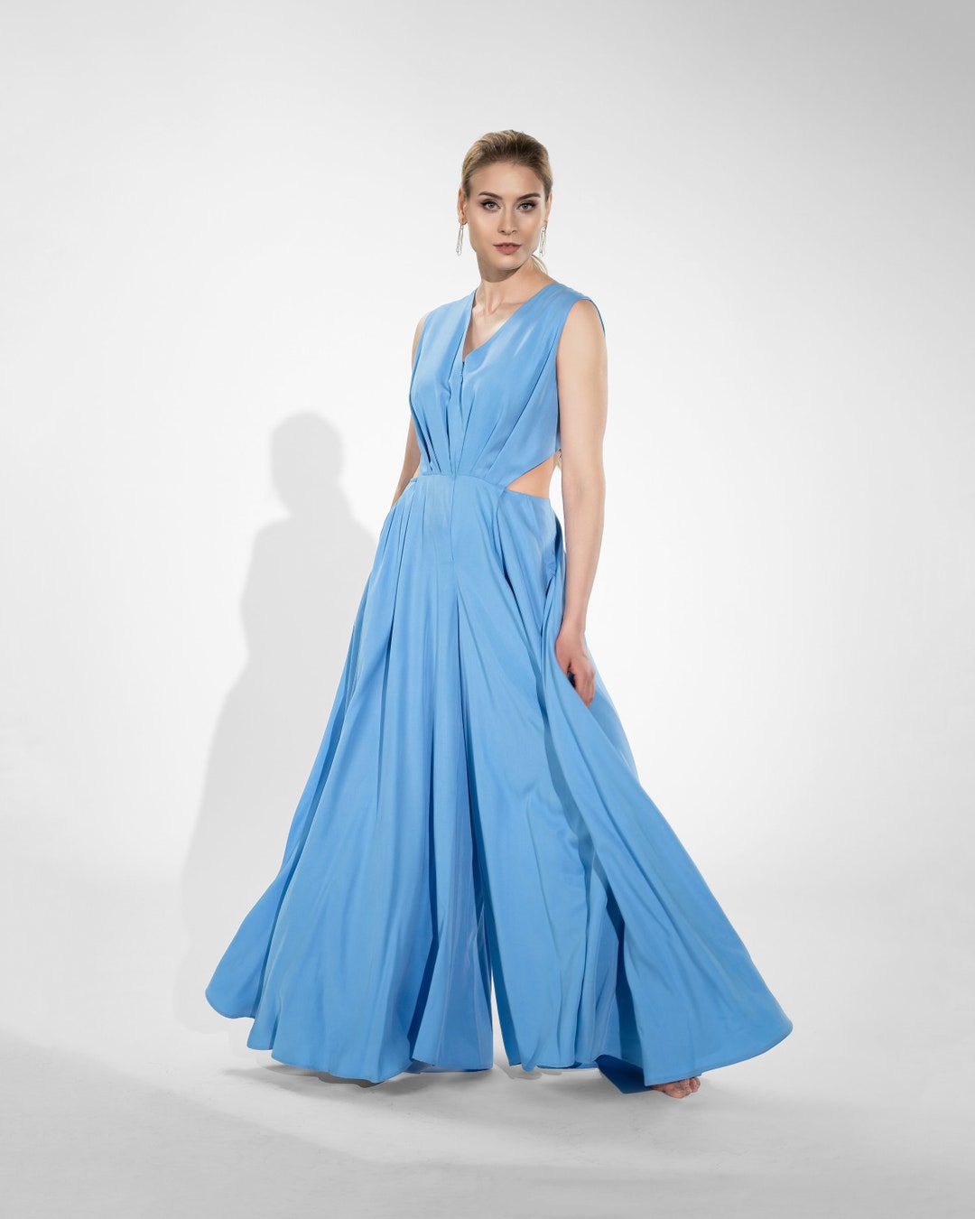 Occasional Summer Cut Out Waist Jumpsuit. Draped Long Jumpsuit - Etsy