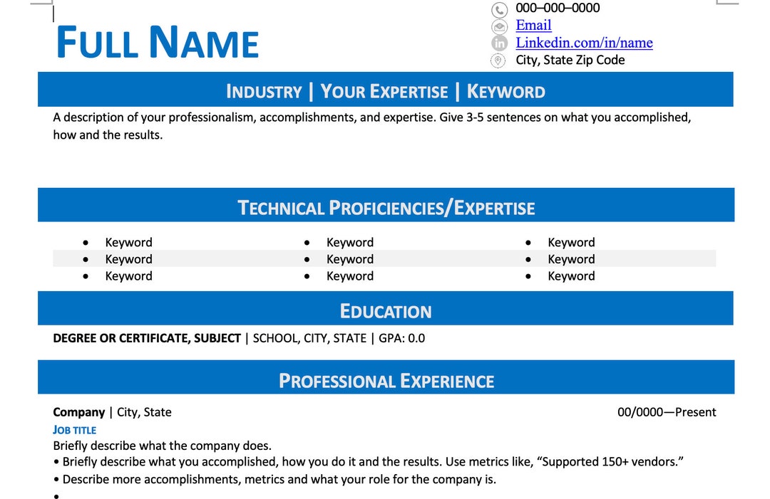 Executive Resume Template and Cover Letter-graph in Resume ...