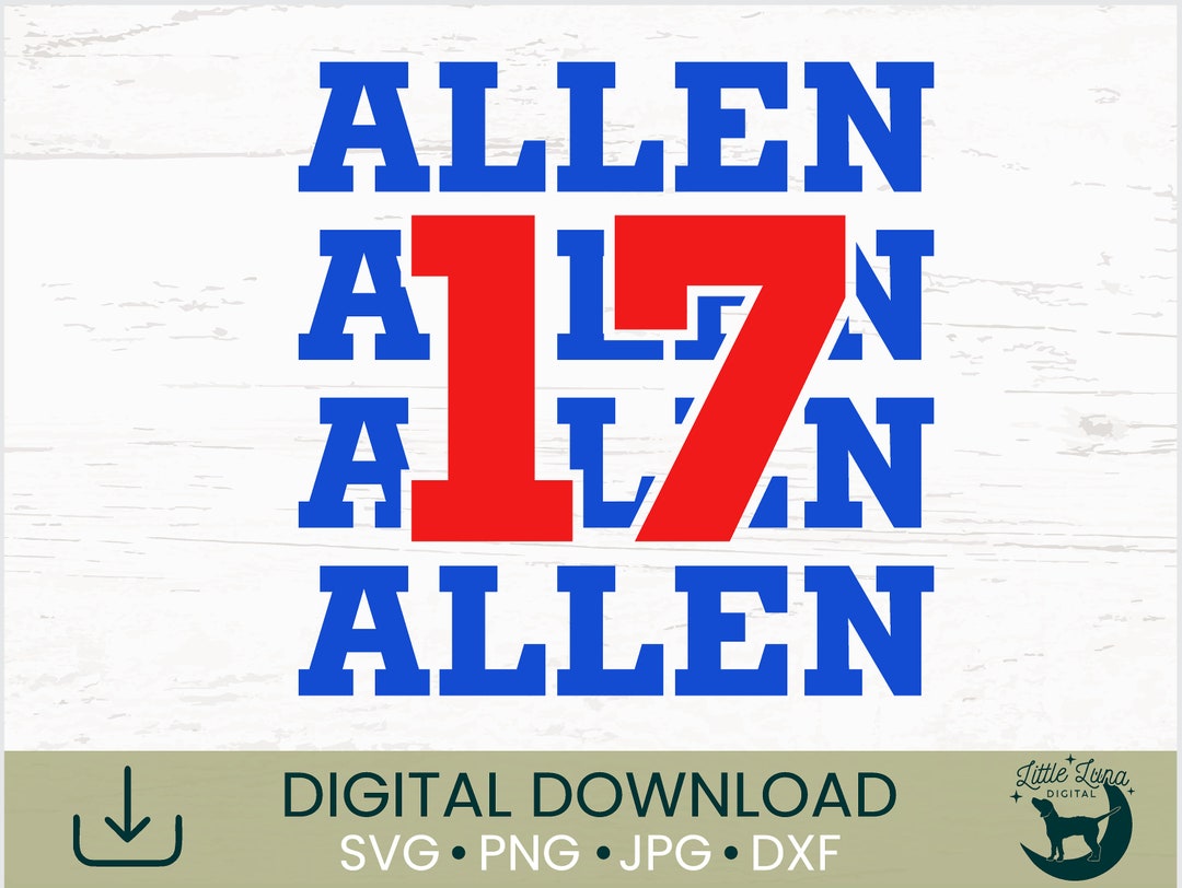 Allen 17 | SVG PNG JPG | Cut File for Shirts and Crafts | Football Gift ...