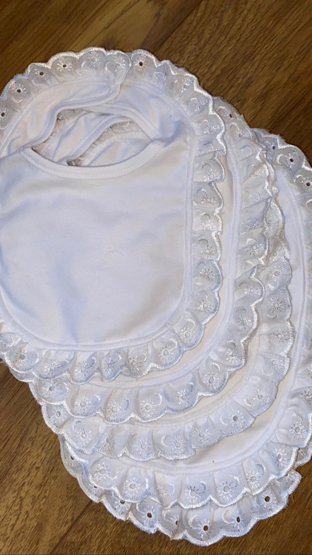 Plain White Baby Bibs With Lace Spanish Lace Christening Bibs Pretty ...