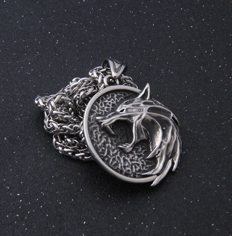 Wolf Pendant Stainless Steel Necklaces, Wizard, Chain Pendants, Fashion ...