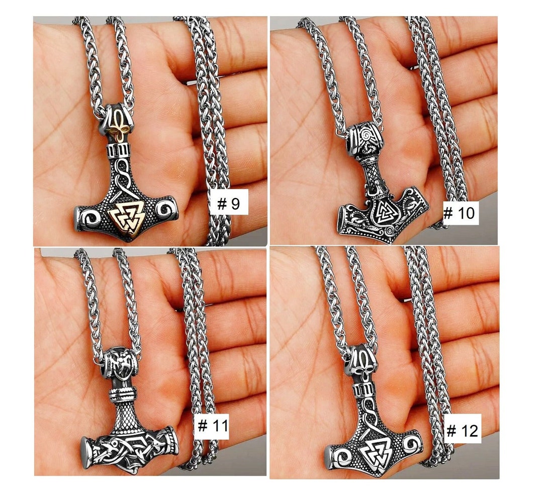 Thor's Hammer Viking Necklaces/ Stainless Steel/ Chain/ - Etsy
