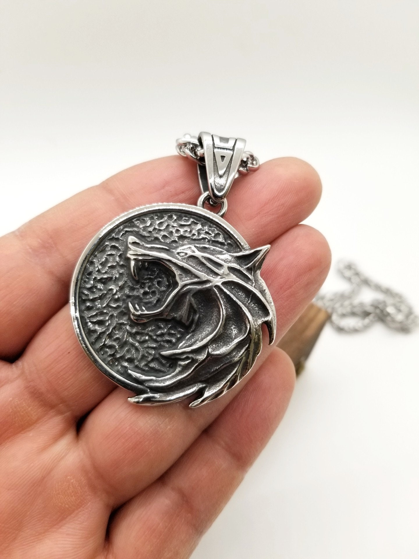 Wolf Pendant Stainless Steel Necklaces, Wizard, Chain Pendants, Fashion ...