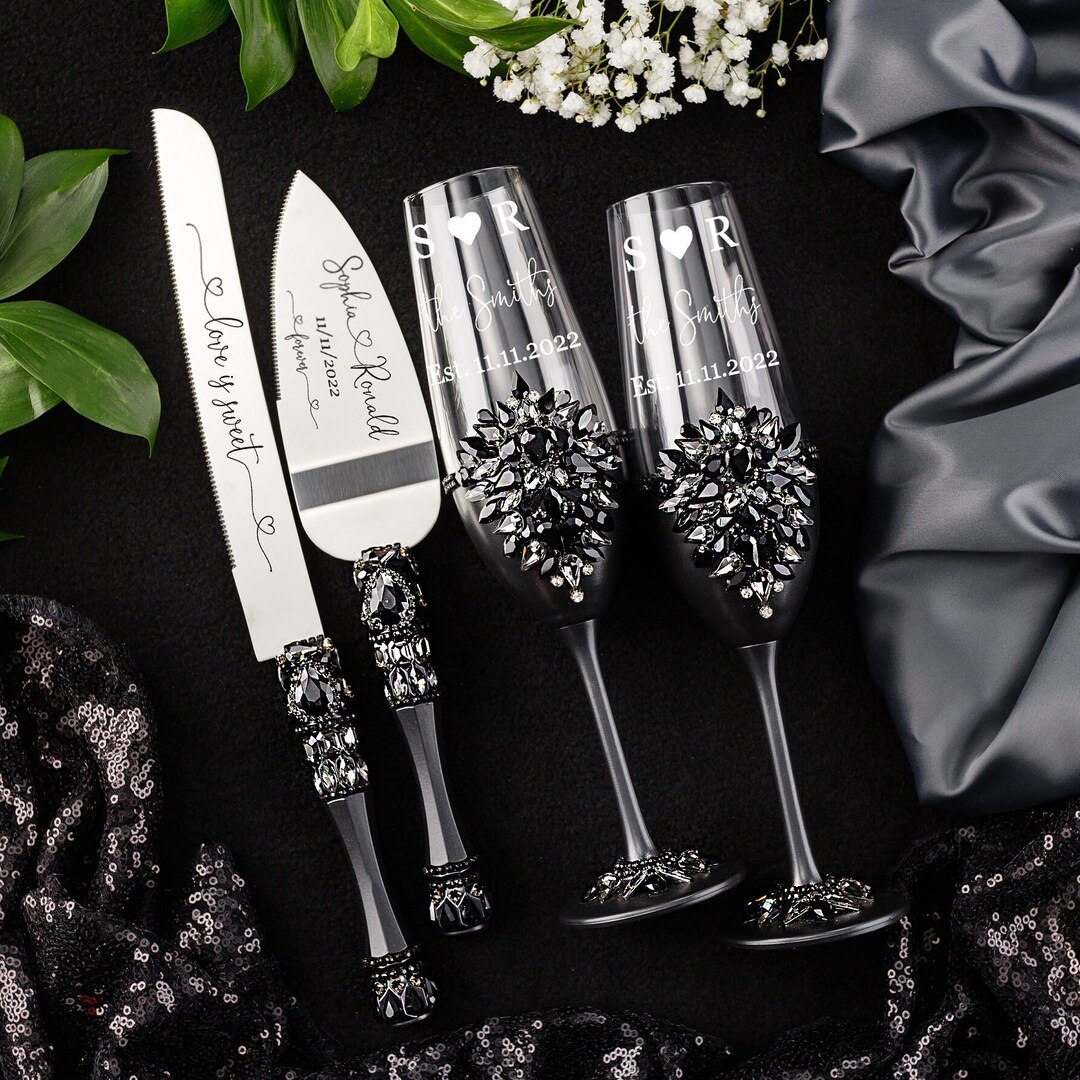 Gothic Wedding Flutes, Gothic Wedding Goblets, Gothic Wedding Glasses ...