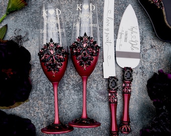 Maroon Cake Server - Etsy