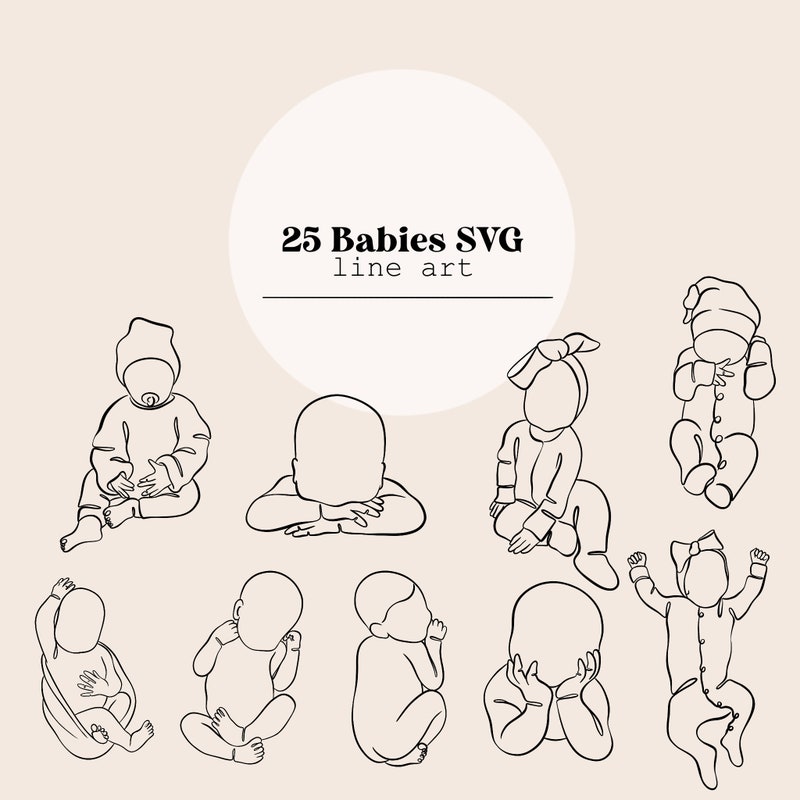 Baby Line Drawing - Etsy
