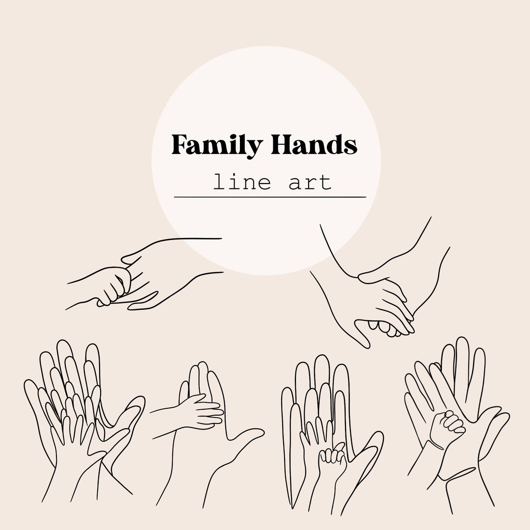 Family Hands Line Art | SVG, PNG, Ai - Etsy