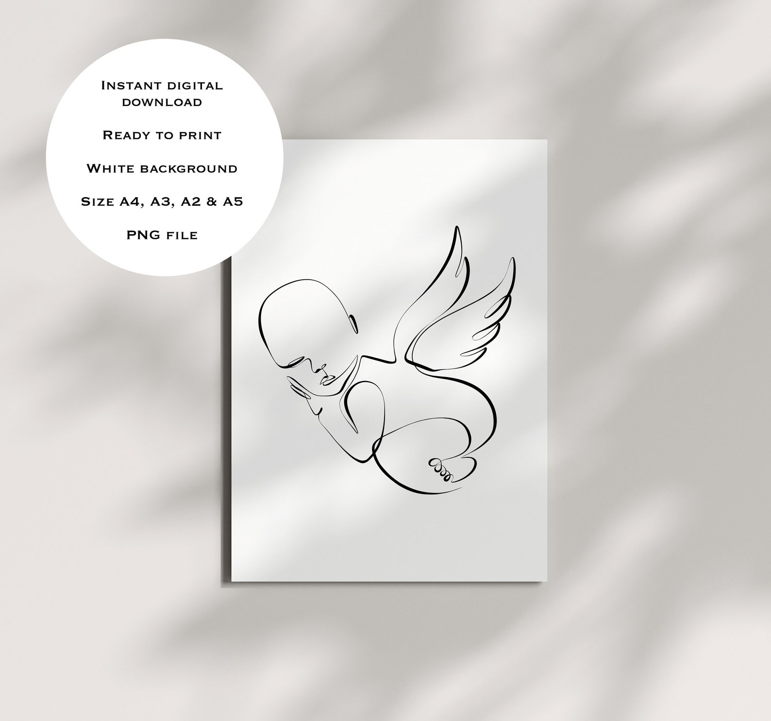 Miscarriage Baby Angel Print | Angel Wings Baby Digital Download ...