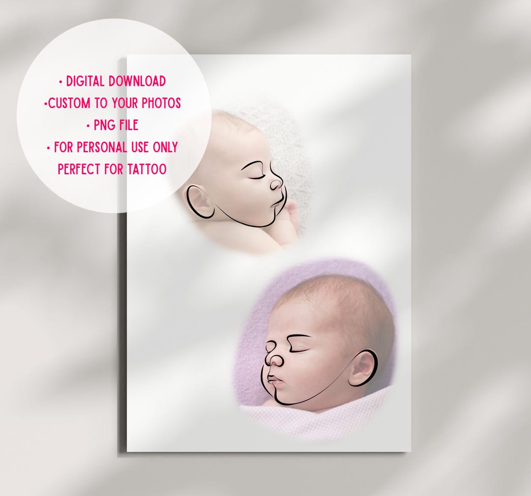 Face Side Profile Line Drawing | Baby Face Line Art | Child Face ...