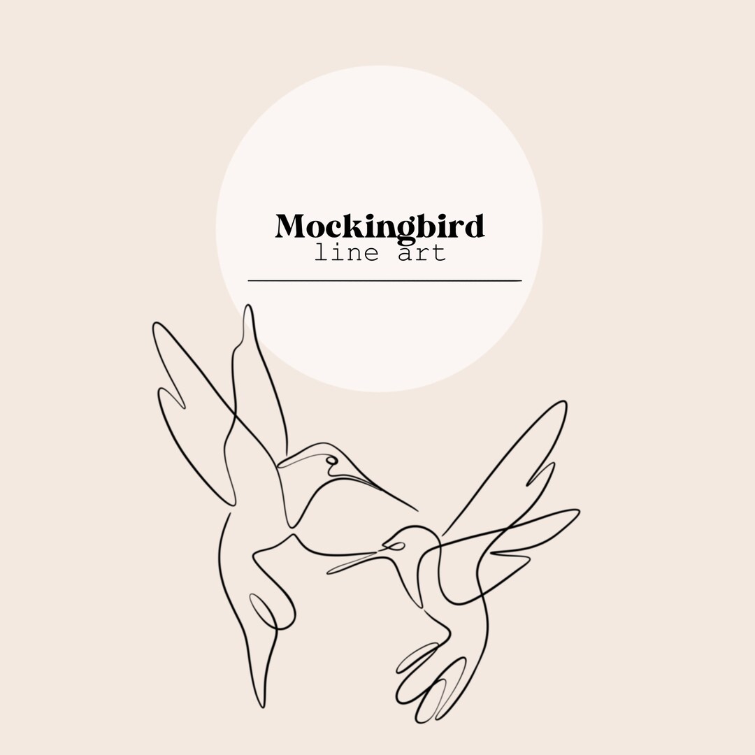 Mockingbird Bird Line Art | Butterflies Line Drawing | Line Digital ...