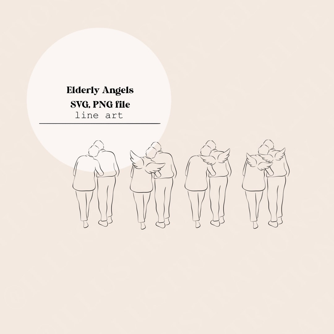 Elderly Angels Bundle | Grandparent Angel Wings | Memorial, Parent Loss ...
