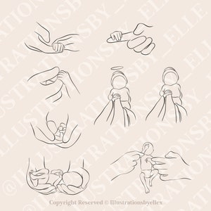 Premature Baby Line Art| Doula IVF, Pregnancy | Baby Newborn | Birth ...