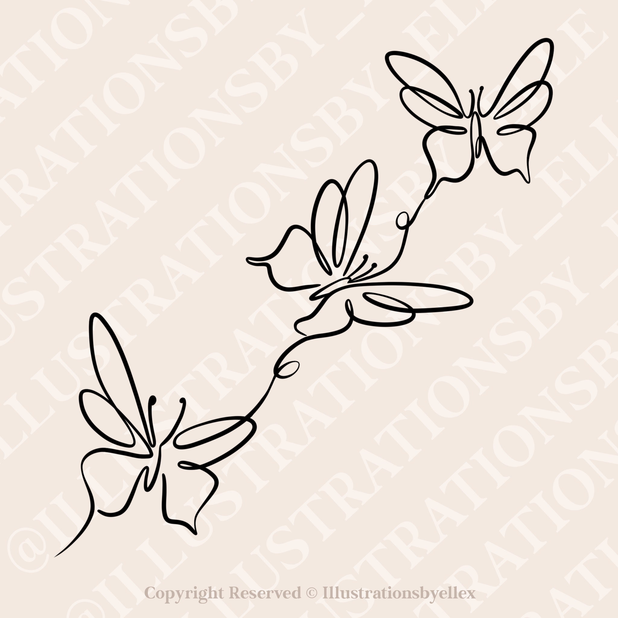 Butterfly Line Art Butterflies Line Drawing Line Digital - Etsy Australia