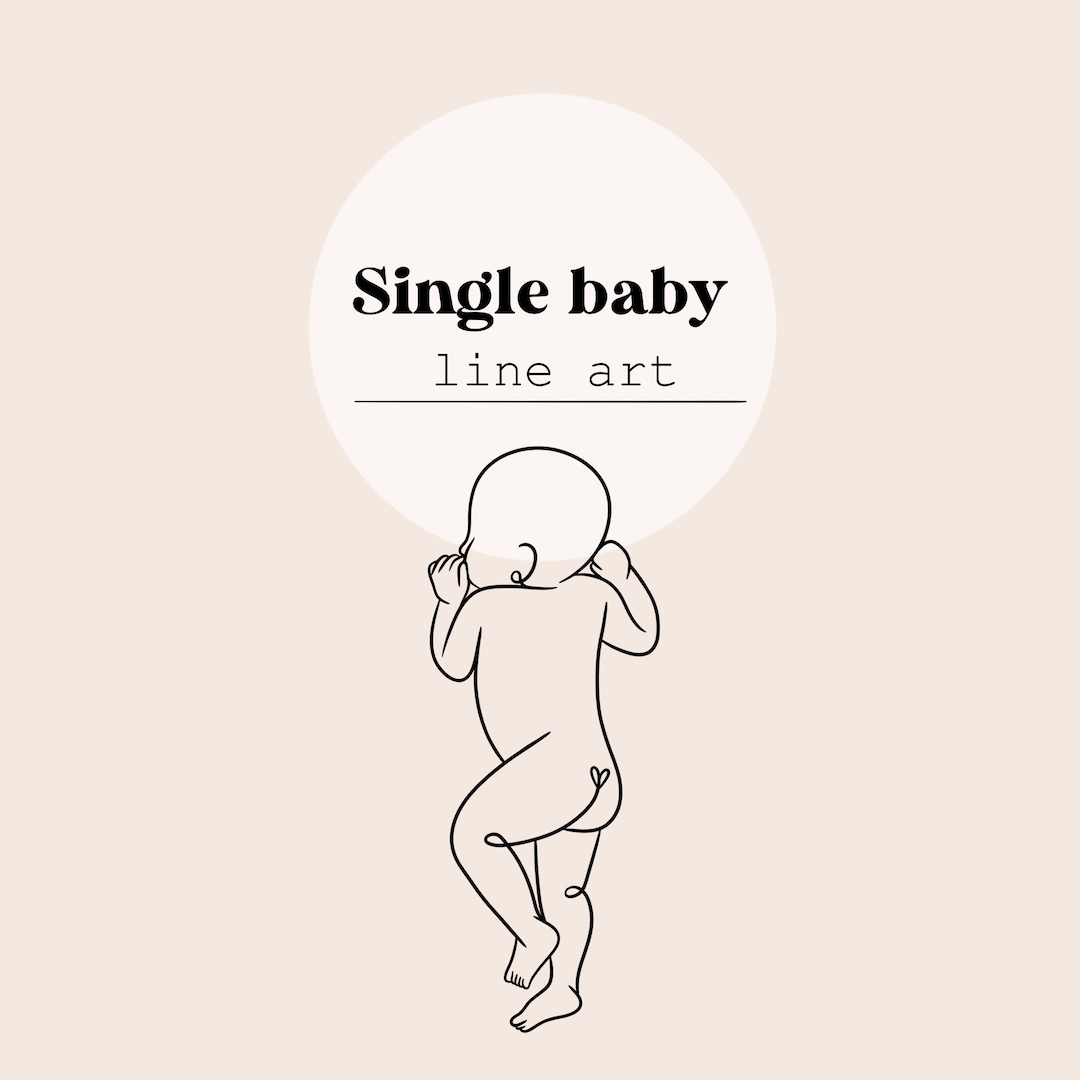 Baby Line Art | Newborn Line Drawing Digital File | Scale 1:1 Laser ...