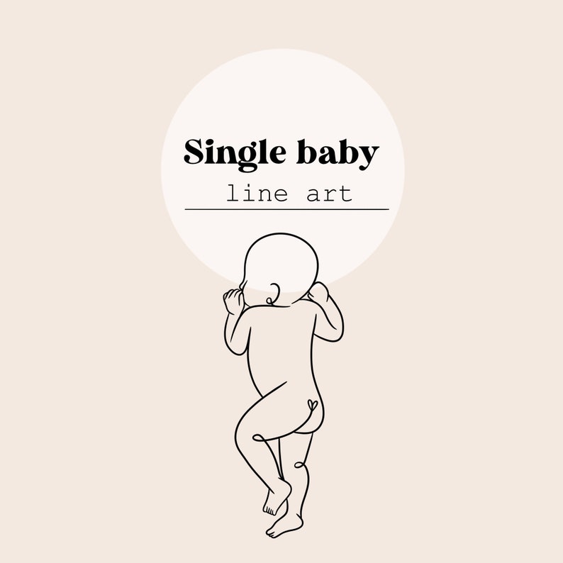 Baby Line Art Newborn Line Drawing Digital File Scale 1:1 - Etsy Australia