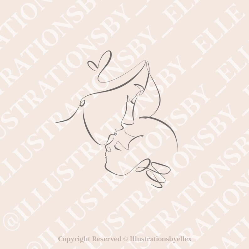 Mother and Baby 2 Line Art | Mother and Child Baby Line Drawing | Line ...
