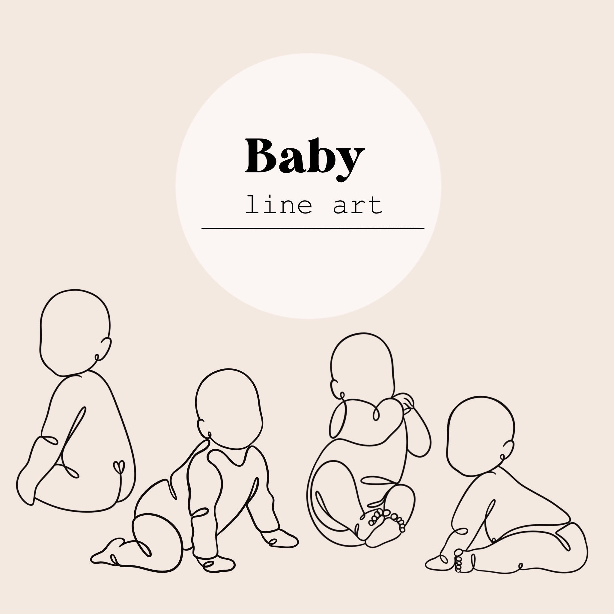 Line Art Newborn Baby
