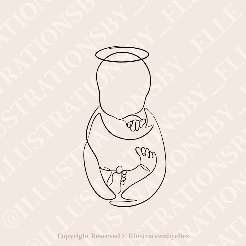 Angel Baby Line Art Baby Miscarriage Line Drawing Memorial - Etsy Australia