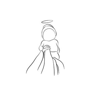 Line Drawing Custom Faceless personalised Line Art Line - Etsy