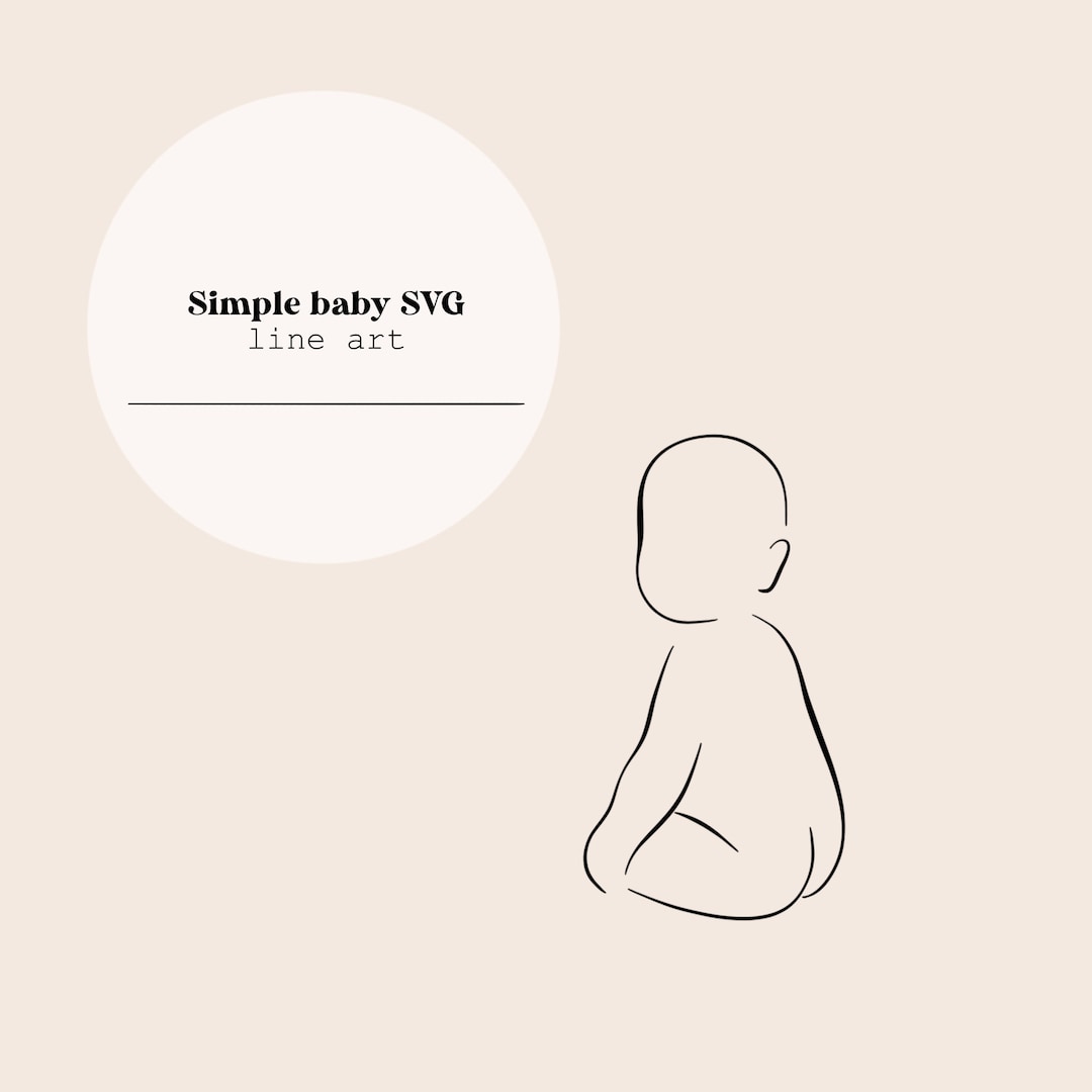 Baby Sitting Line Drawing Simple | Child, Baby, Newborn Toddler, Line ...