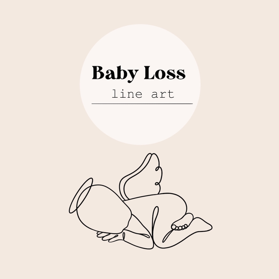 Baby Loss Angel Baby Line Art | Newborn Baby Loss Digital File | Baby ...