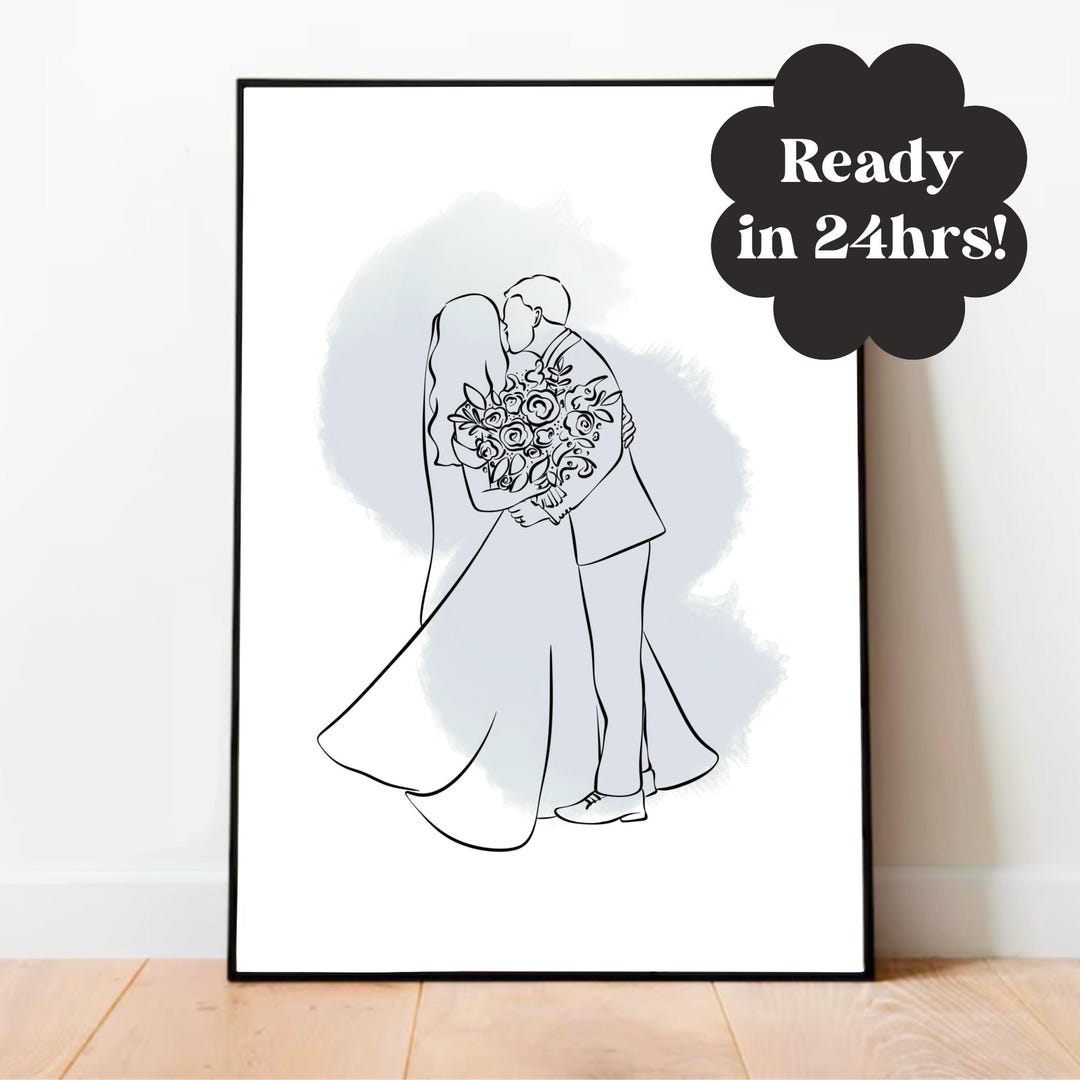 Line Drawing Custom Faceless |personalised Line Art | Colour ...